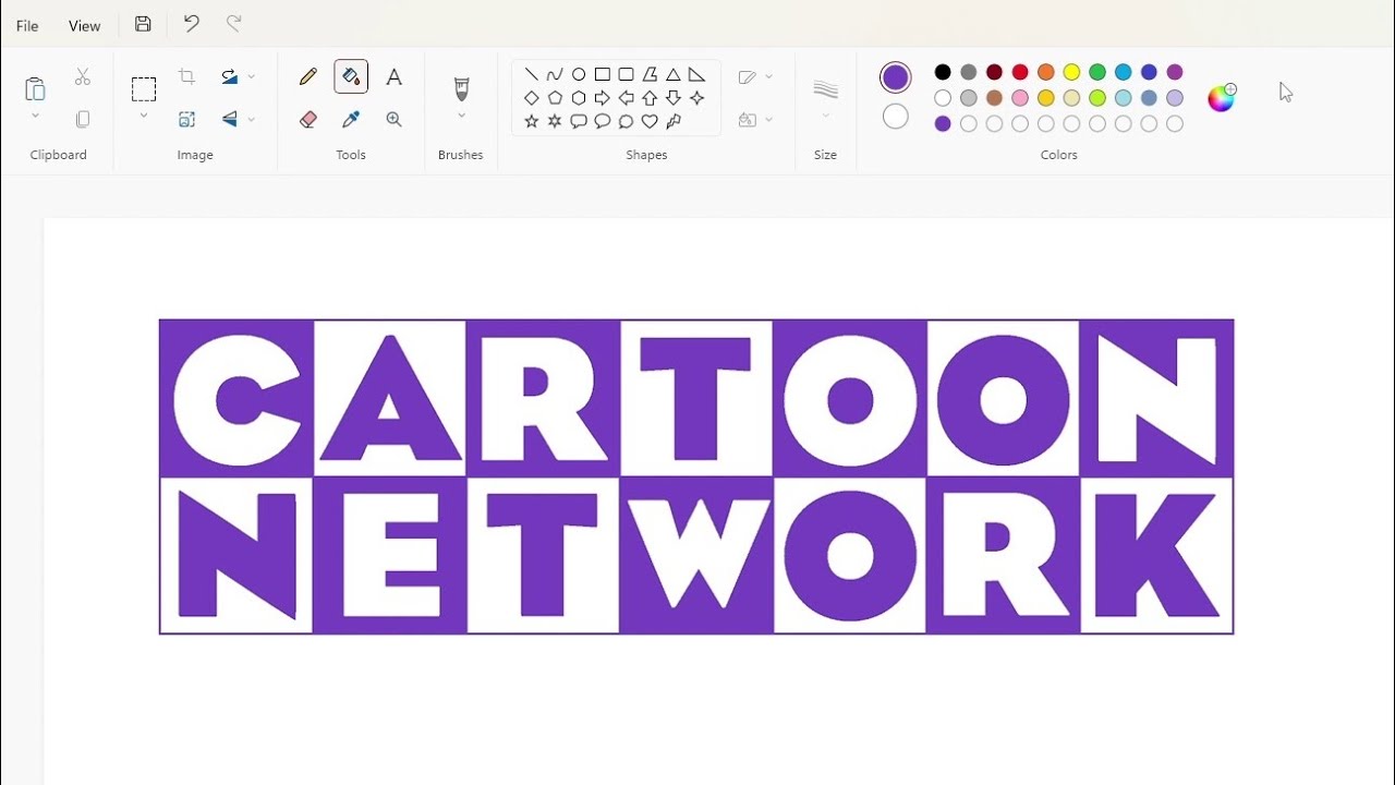 How to draw a violet Cartoon Network logo using MS Paint | How to draw ...