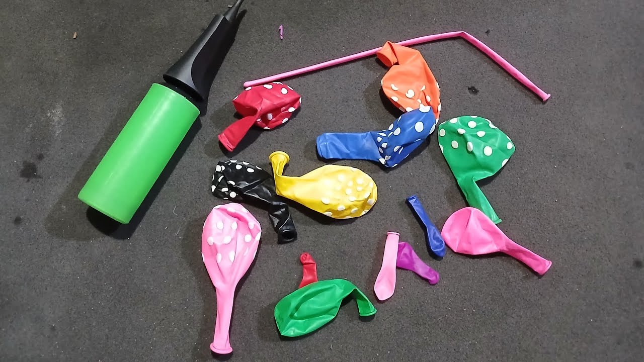 Asyiknya Memompa Balon Warna Warni | Balon Warna Merah Kuning Hijau ...