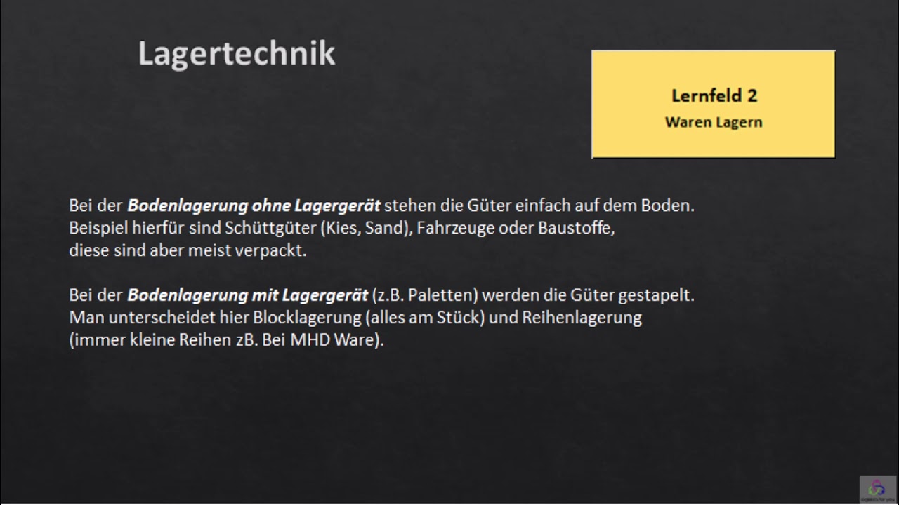 Lernfeld 2 - Güter lagern - YouTube