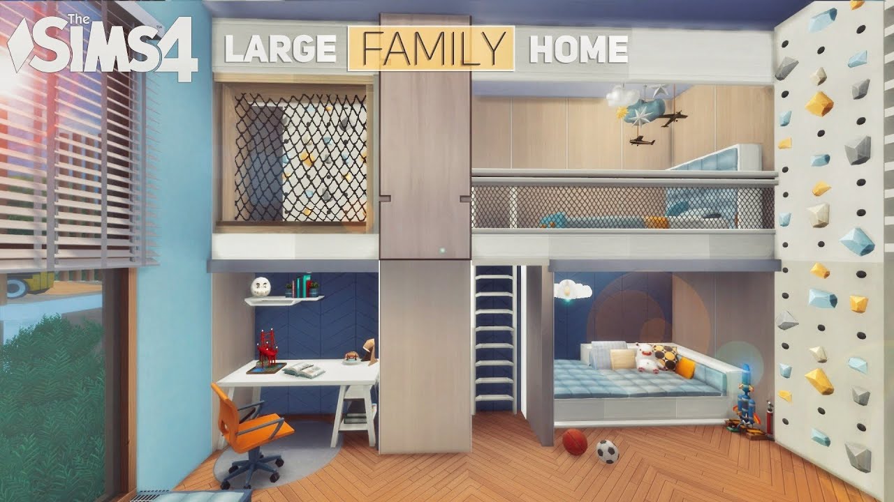 🧸Large FAMILY Modern Home • Dream Kids Room | No CC | THE SIMS 4 Stop ...