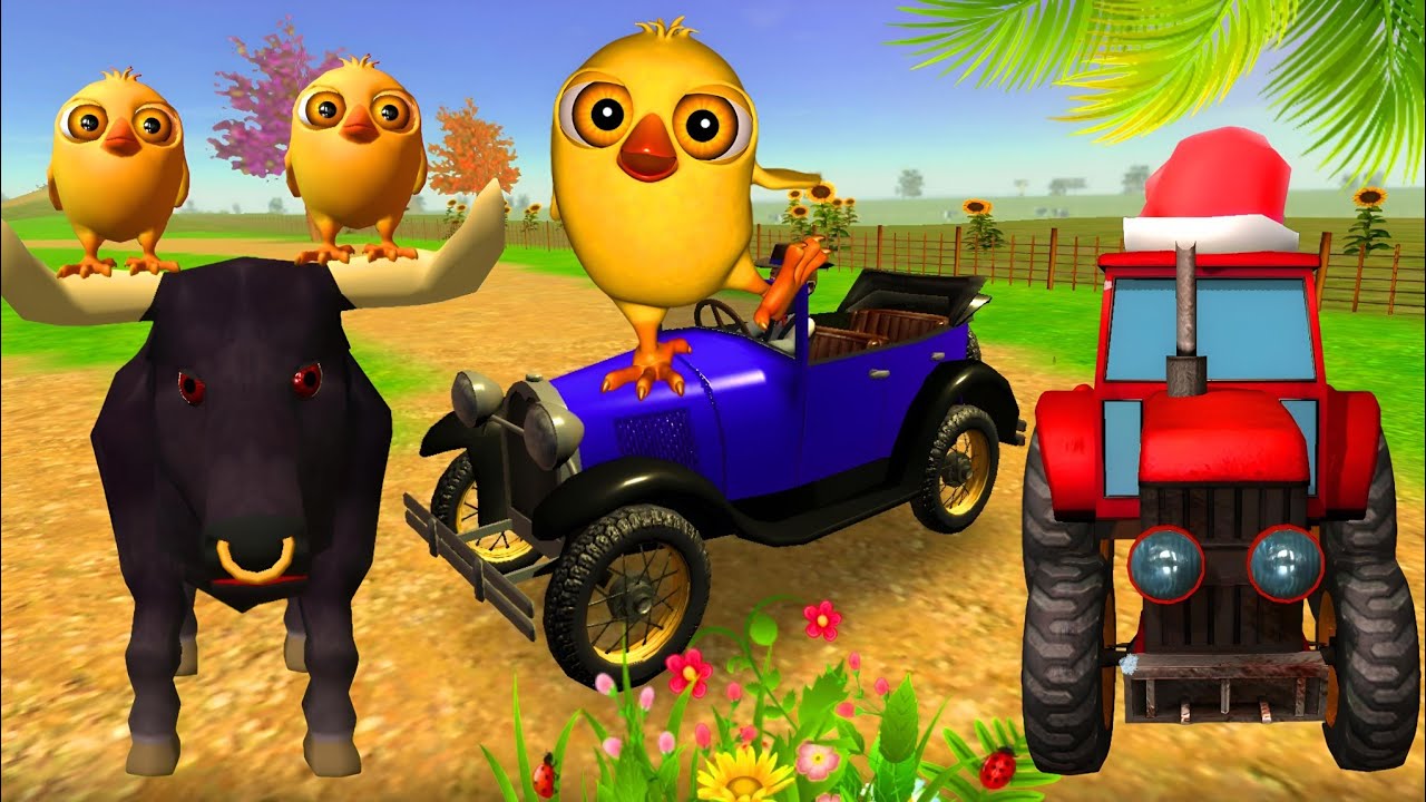 El Toro y el Tractor - Juego del Pollito y el Tractor de Canciones de ...