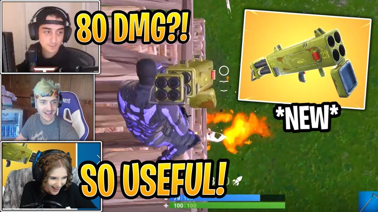 Streamers First Time Using *NEW* Quad Rocket Launcher! - Fortnite Best ...