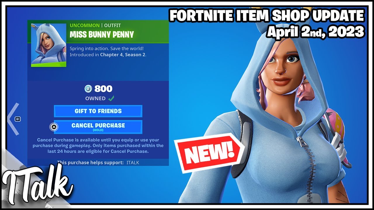 Fortnite Item Shop *NEW* MISS BUNNY PENNY SKIN! [April 2nd, 2023 ...
