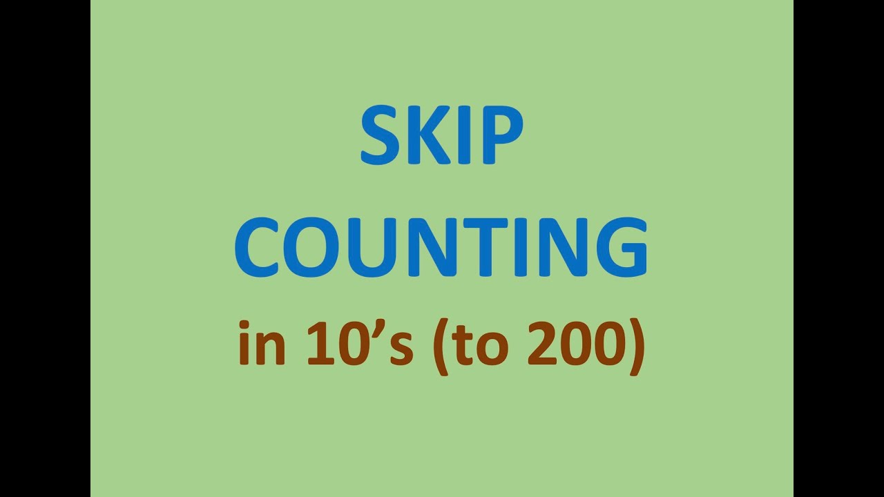 SKIP Counting (in 10's) - numbers up to 200 - YouTube