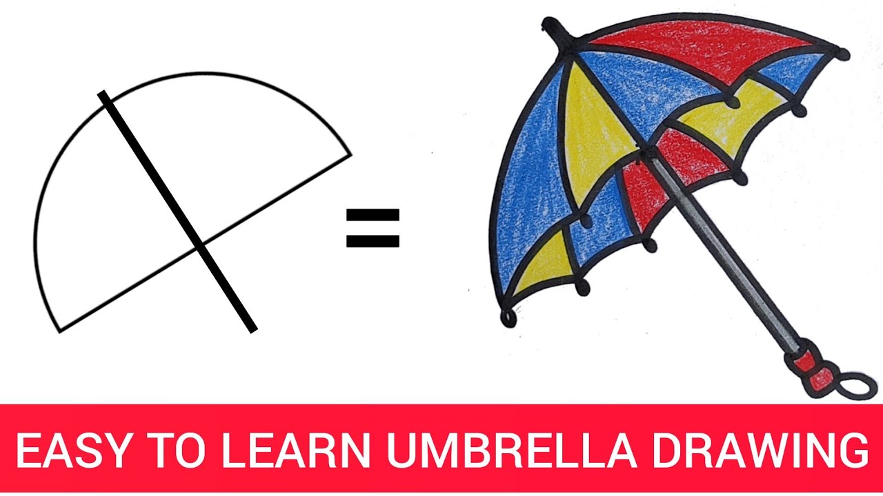 UMBRELLA DRAWING/Pt1/HOW TO DRAW UMBRELLA/EASY TO LEARN UMBRELLA ...