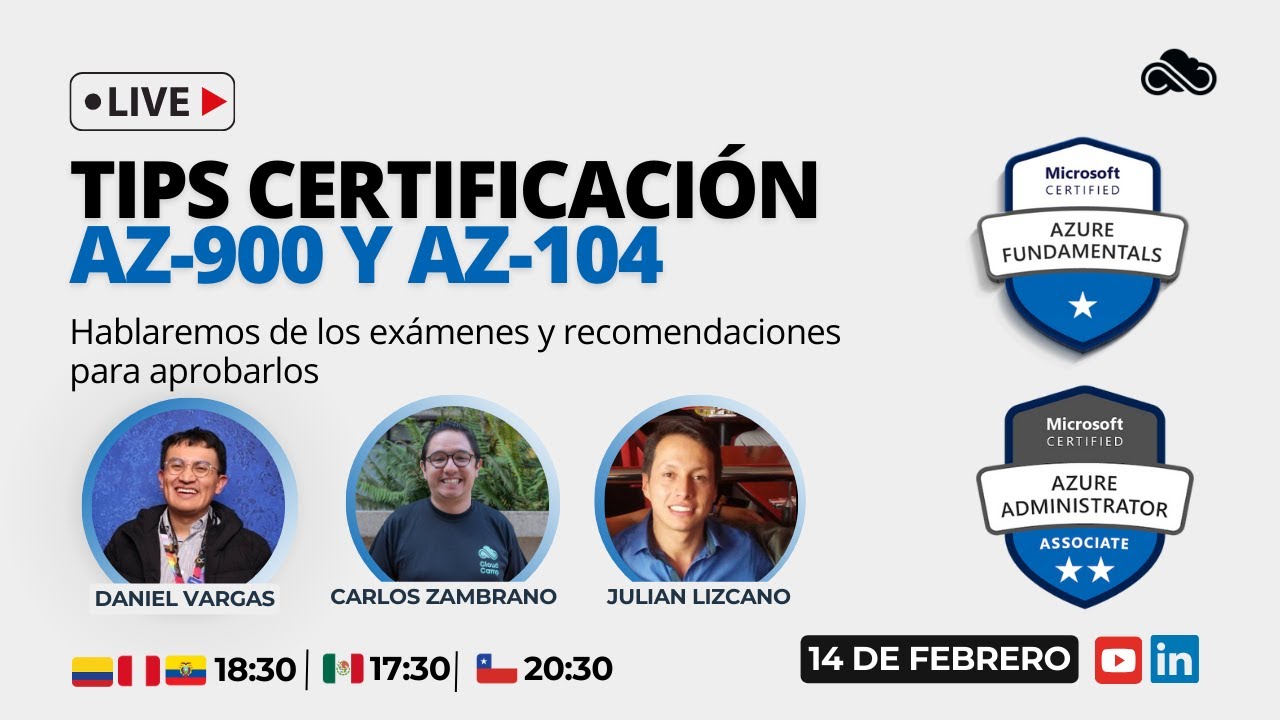 Tips Certificación az-900 y az-104 - YouTube