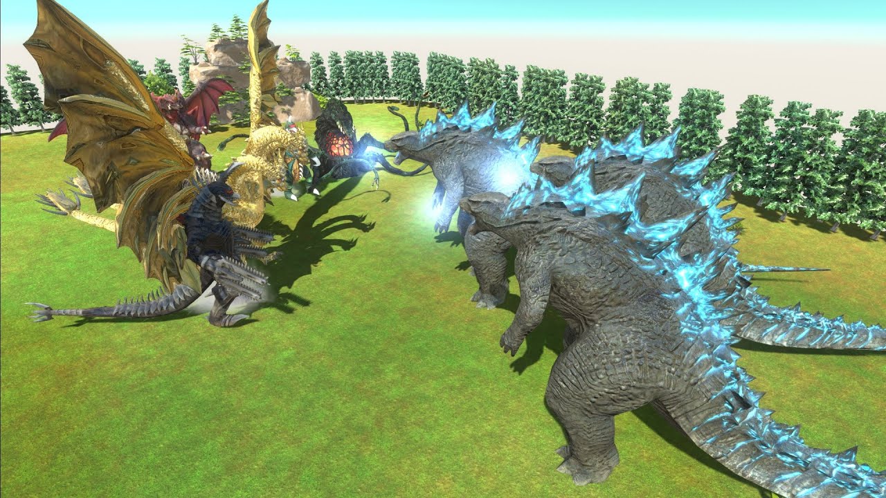 Godzilla 2014 Against Kaiju Monsters Infinity War- Animal Revolt Battle ...