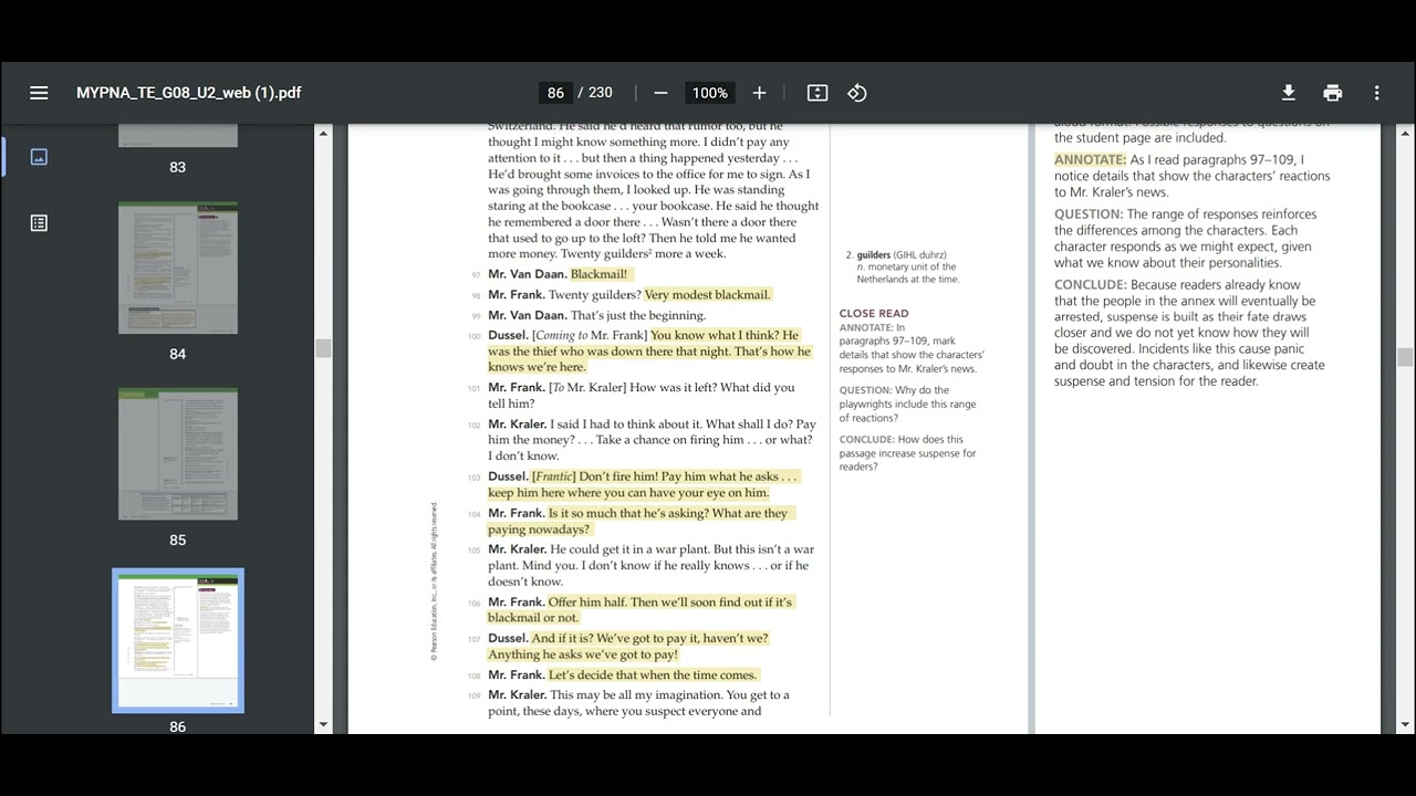 Close Reads - Act II, Scene 1 (The Diary of Anne Frank) - YouTube