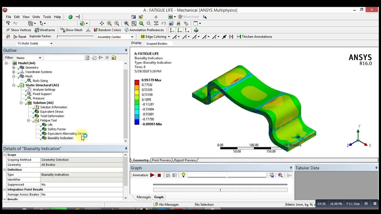 ANSYS Mechanical Tutorial –Fatigue failure- Fatigue life- a fully reversed cyclic load. - YouTube