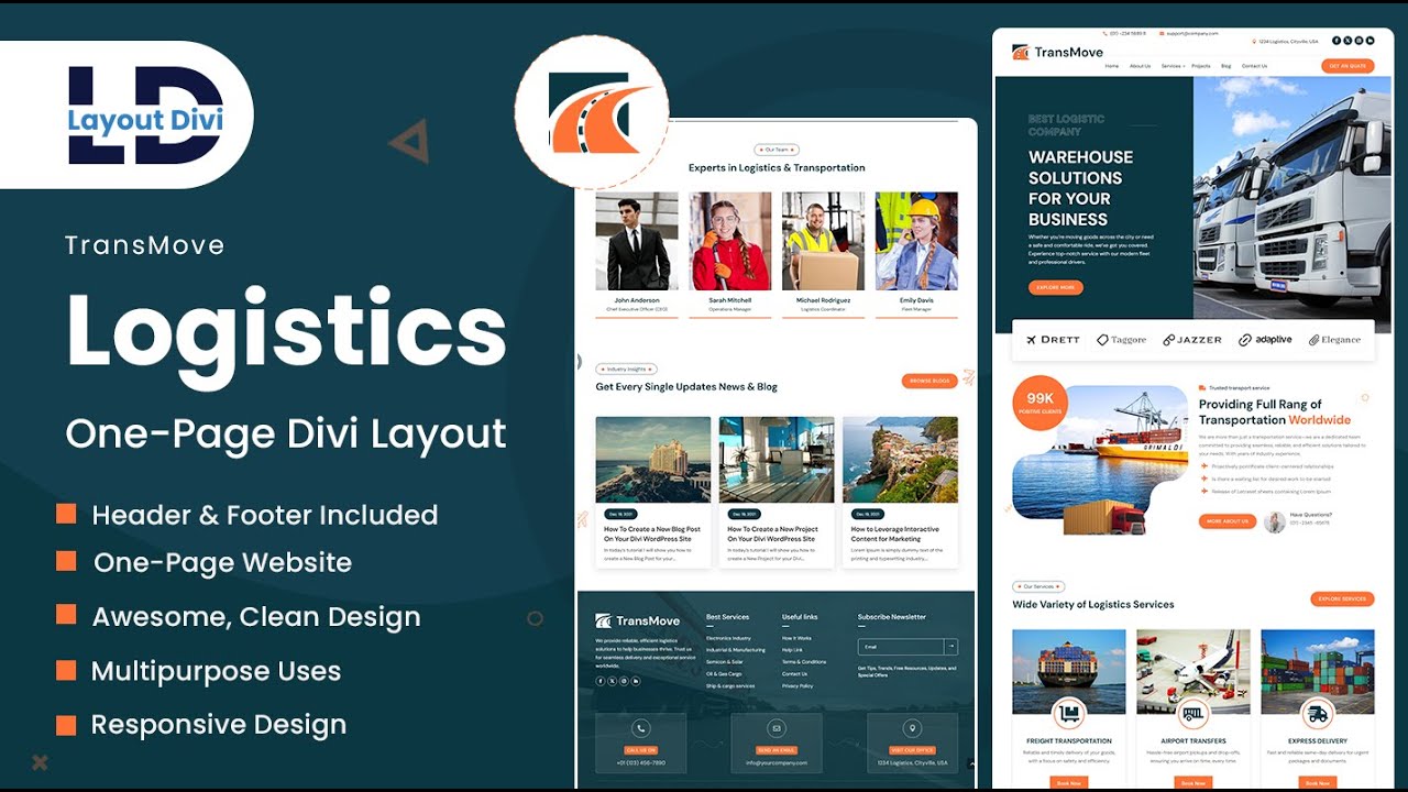 How to Use Logistics One Page Divi Layout | Step by Step Guide - YouTube