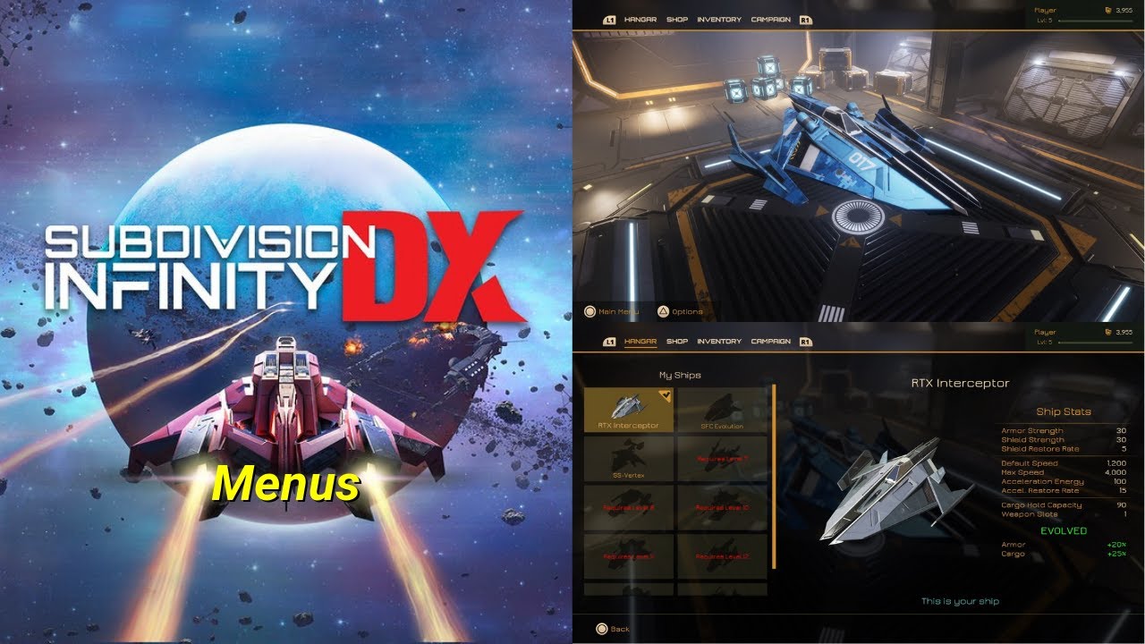 Subdivision Infinity DX | Menus (PS4 Pro) - YouTube