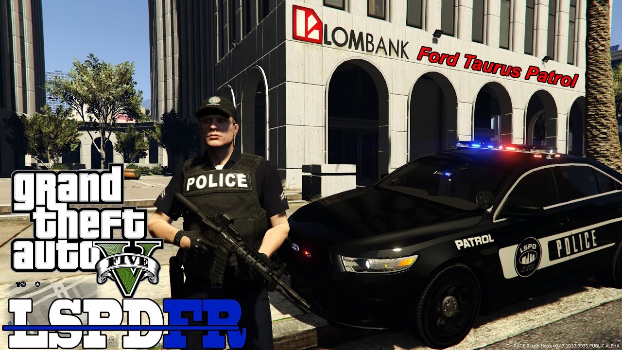 Black Ford Taurus Down Town Los Santos Patrol GTA 5 LSPDFR Episode 59 ...