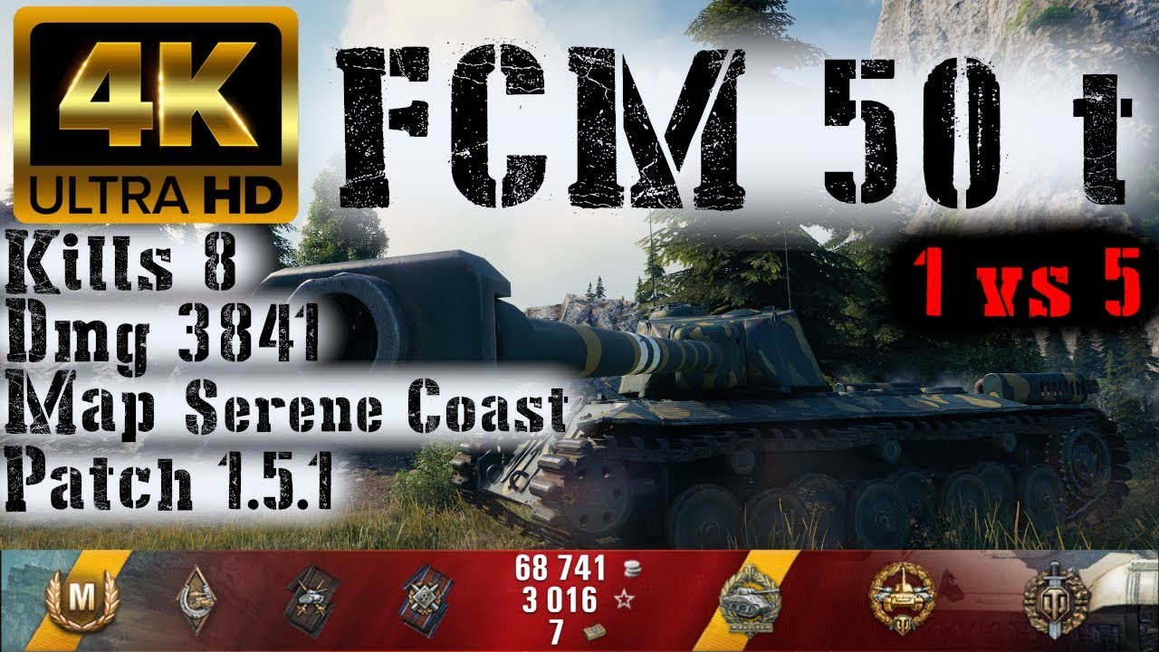 World of Tanks FCM 50 t - 8 Kills 3.8K Damage - 1 vs 5 - YouTube