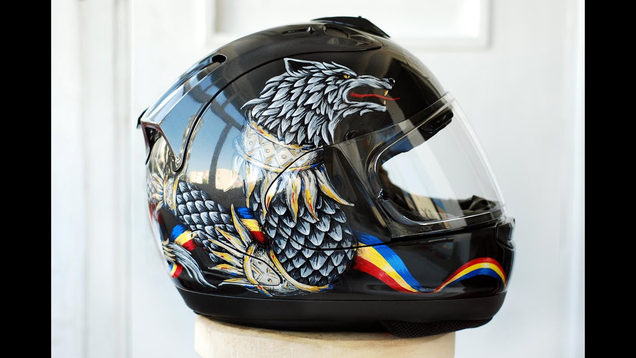 Arai RX-7V Evo Custom Hand-Painted Moto Helmet | Painting Process ...