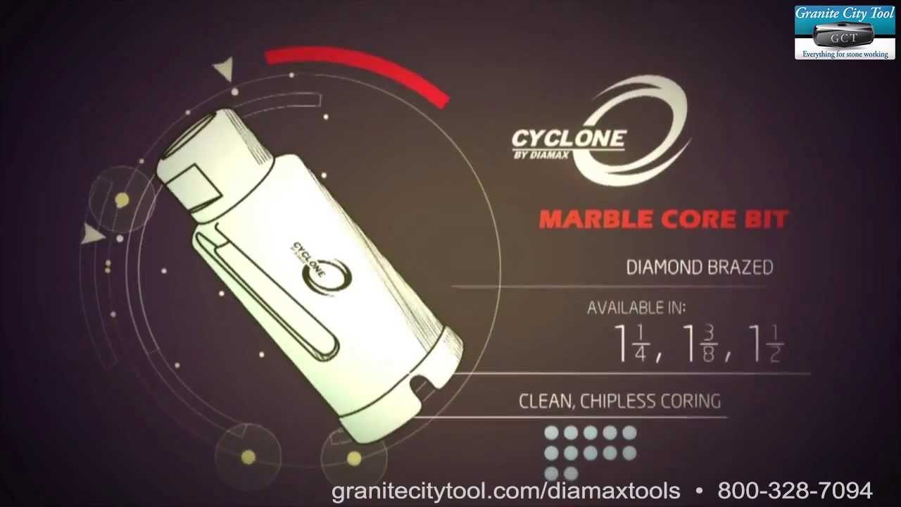 Diamax Cyclone Marble Vacuum Brazed Core Bits - YouTube