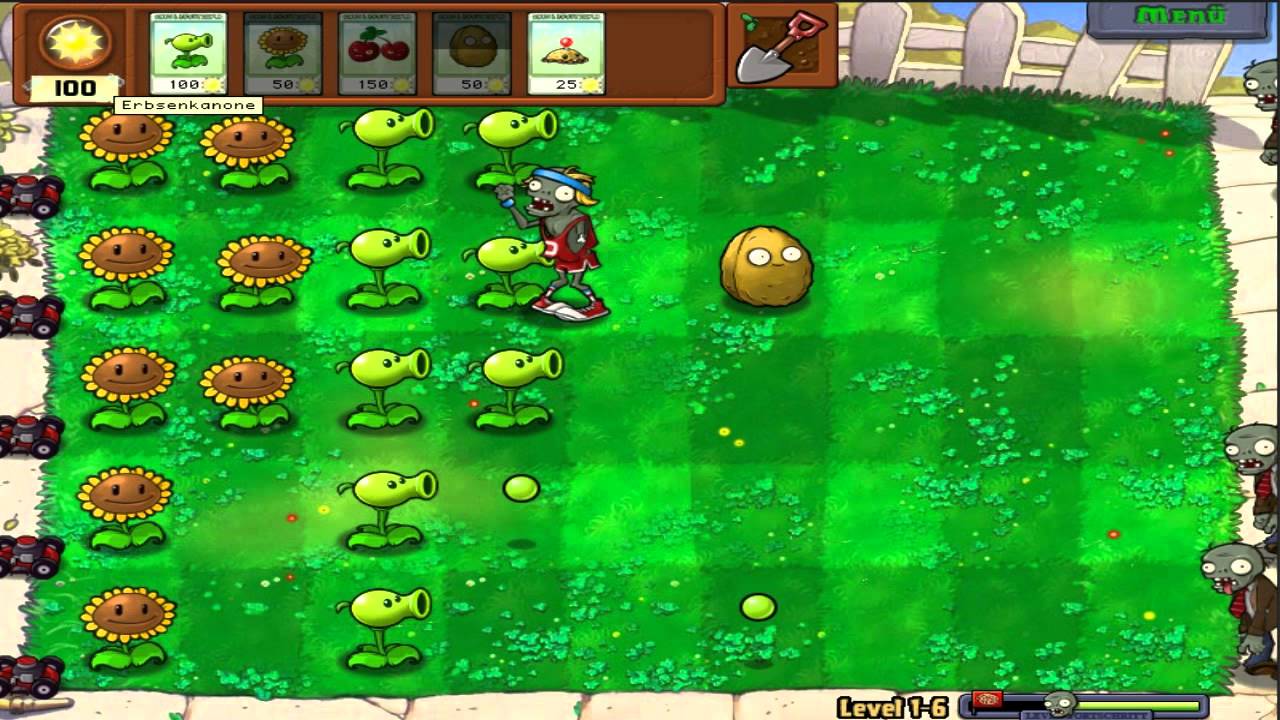 Plants vs. Zombies World 1 Level 6 - YouTube