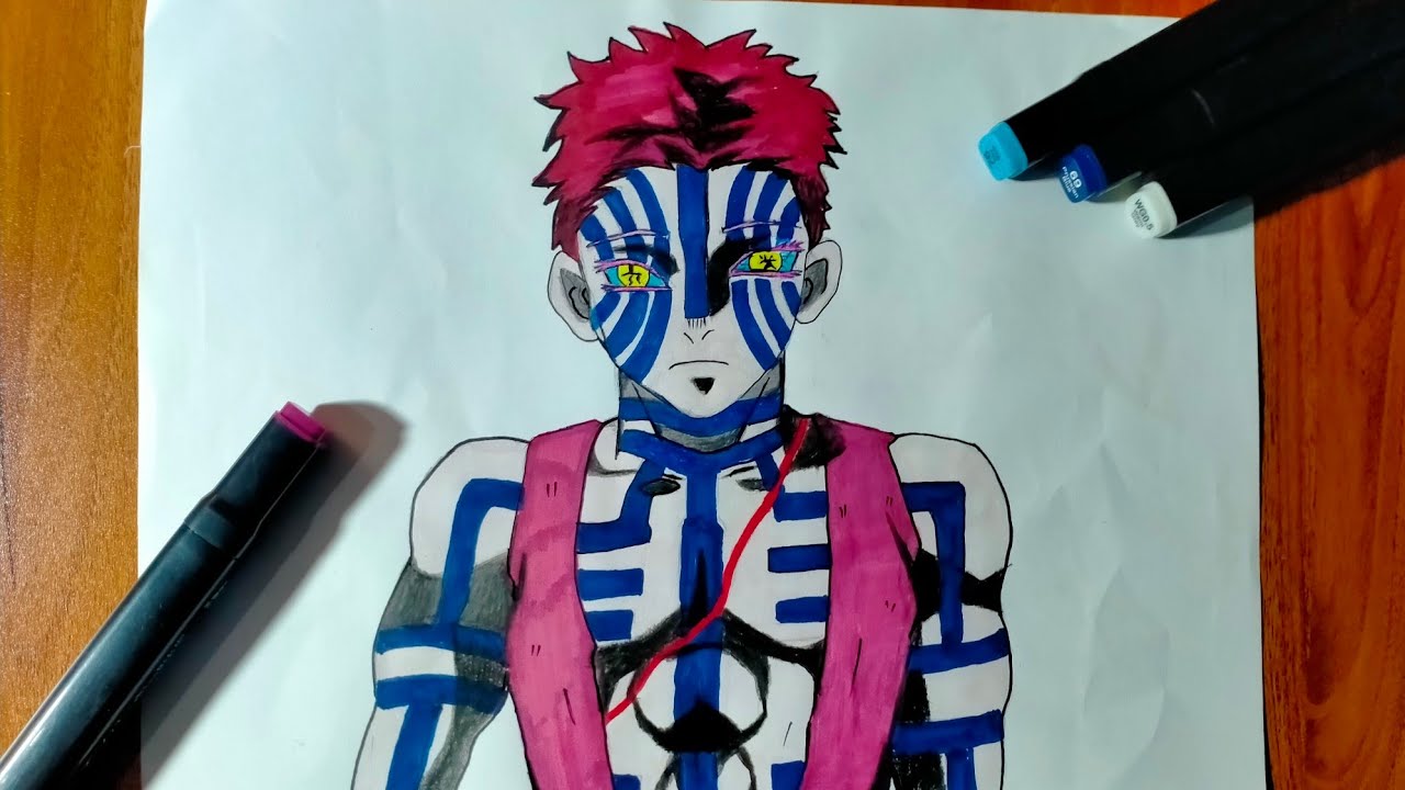 how to draw Akaza | step by step | akaza drawing | from Demon slayer ️ ...