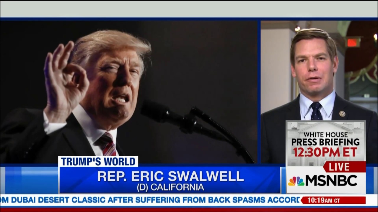 Rep. Swalwell on MSNBC discussing Trump, Russia & sanctions - YouTube