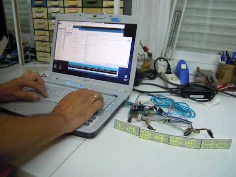 Testing CDM102 LED matrix display modules with Arduino - YouTube