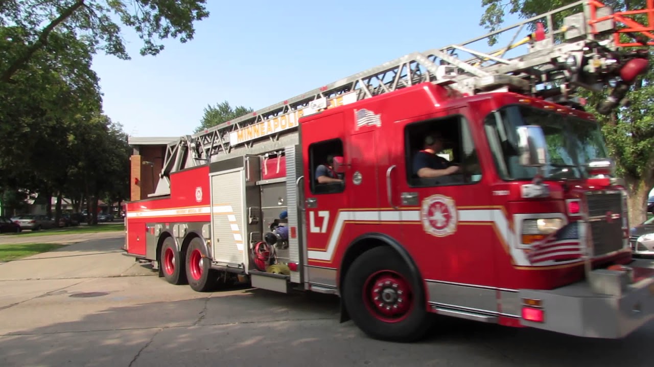 Minneapolis Fire - Ladder 07 Responding - 08/31/17 - YouTube