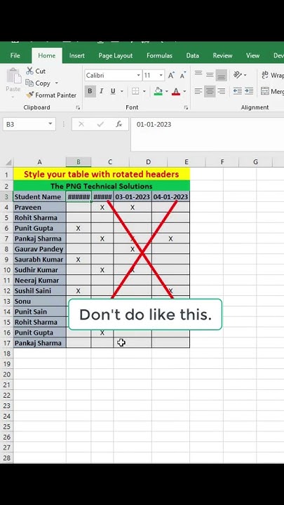 Excel Trick: Styled table with rotated headers!! - YouTube