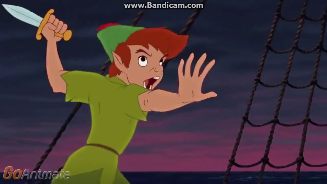 peter pan throws his dagger at spud the scarecrow - YouTube