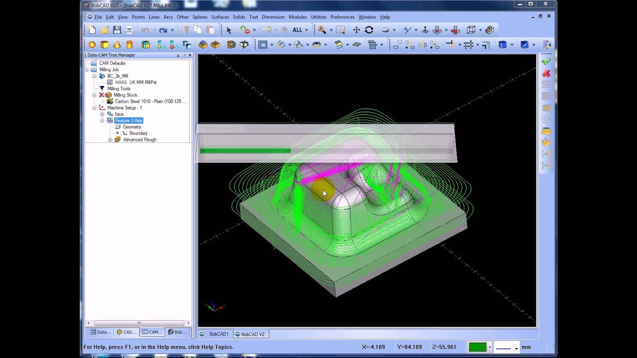 Z Level Finish BobCAD V27 DEMO - YouTube