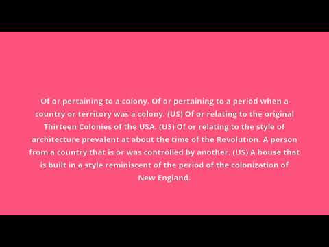 what is the meaning of colonial - YouTube