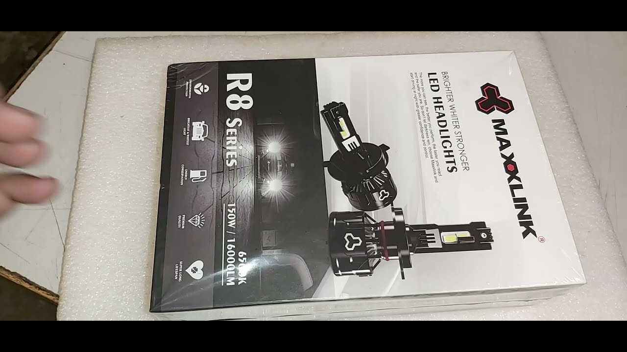 MAXXLINK R8 150WATT H4 LED HEADLIGHT BULB UNBOXING - YouTube