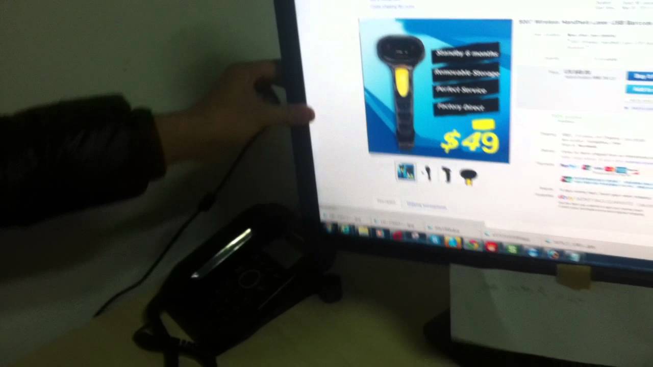 Wireless Handheld Laser USB Barcode Bar Code Scanner Label Reader ...