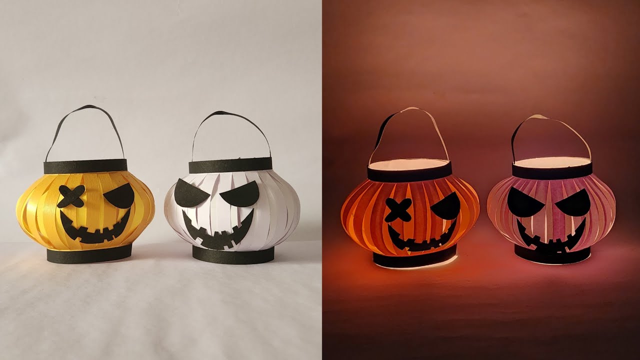 Paper Lantern/Lamp DIY | Halloween Lantern Crafts | How to make ...