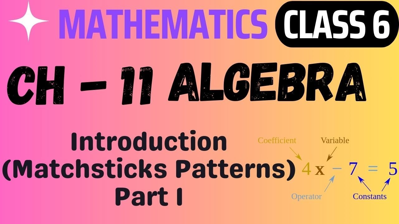 Introduction to Matchsticks Patterns Part 1 || Algebra || CLASS 6 MATHS ...