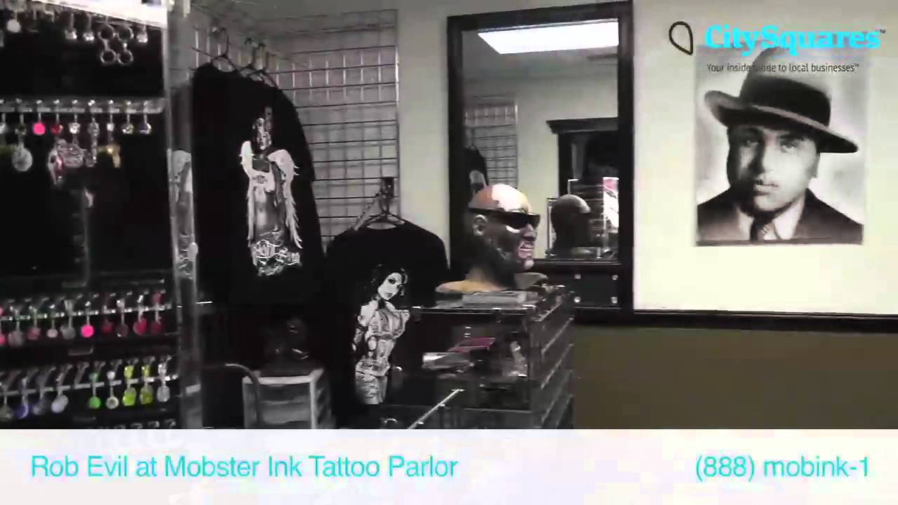 Rob Evil at Mobster Ink Tattoo Parlor - YouTube