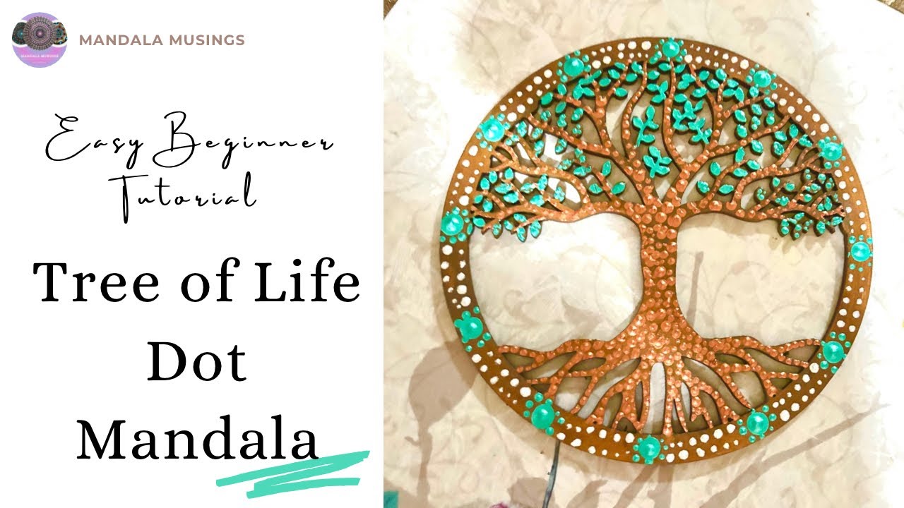 Tree Of Life Dot Mandala - Nature Dot mandala - YouTube