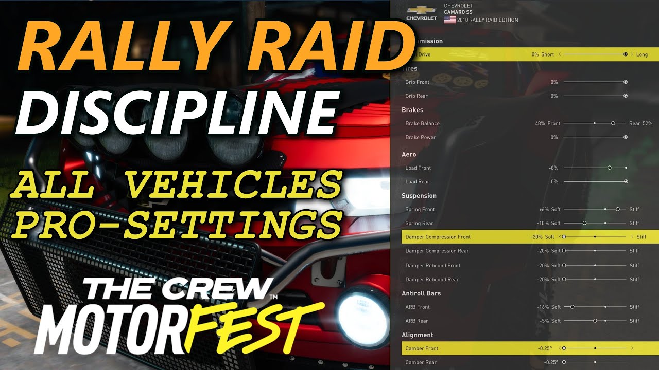 The Crew Motorfest: All Rally Raid vehicles Pro-settings - YouTube