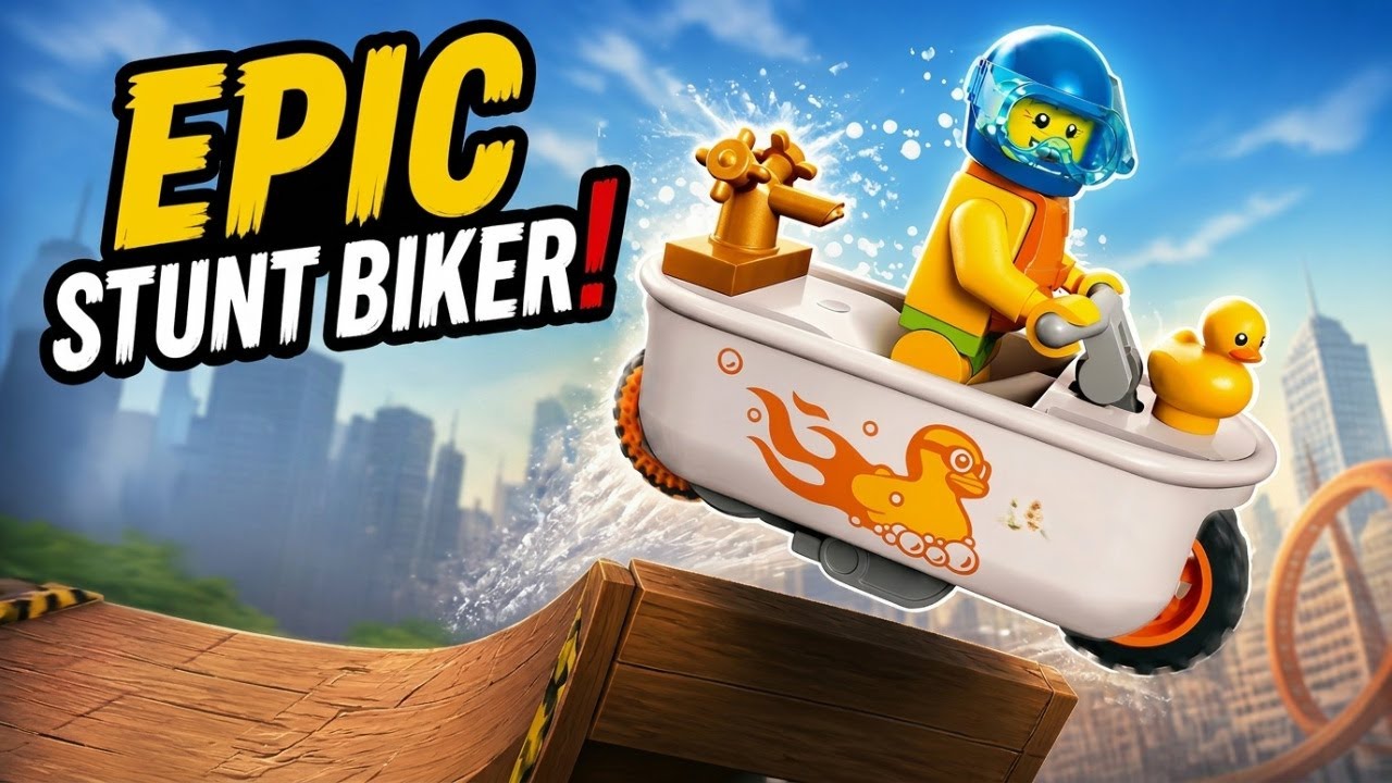 LEGO Moc | City | What to do with the Bathtub Stunt Bike? - YouTube