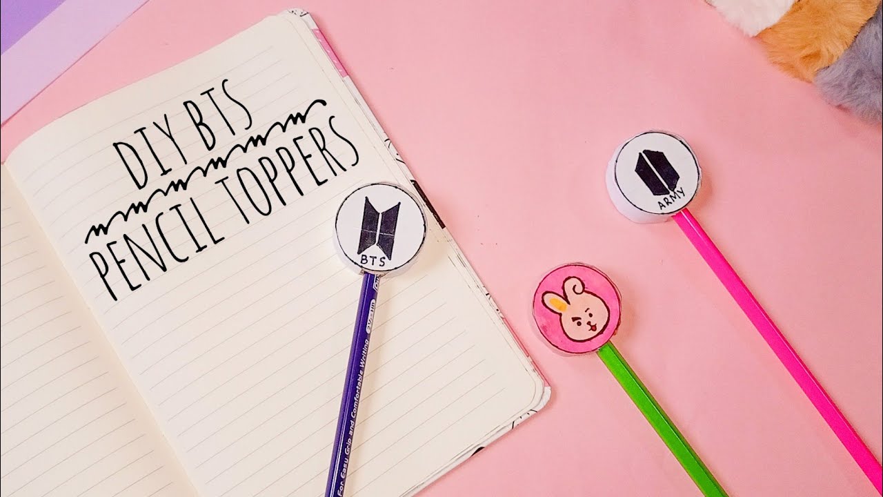 DIY BTS PENCIL TOPPERS | BTS CRAFTS | PENCIL DECOR IDEAS | HOW TO MAKE ...