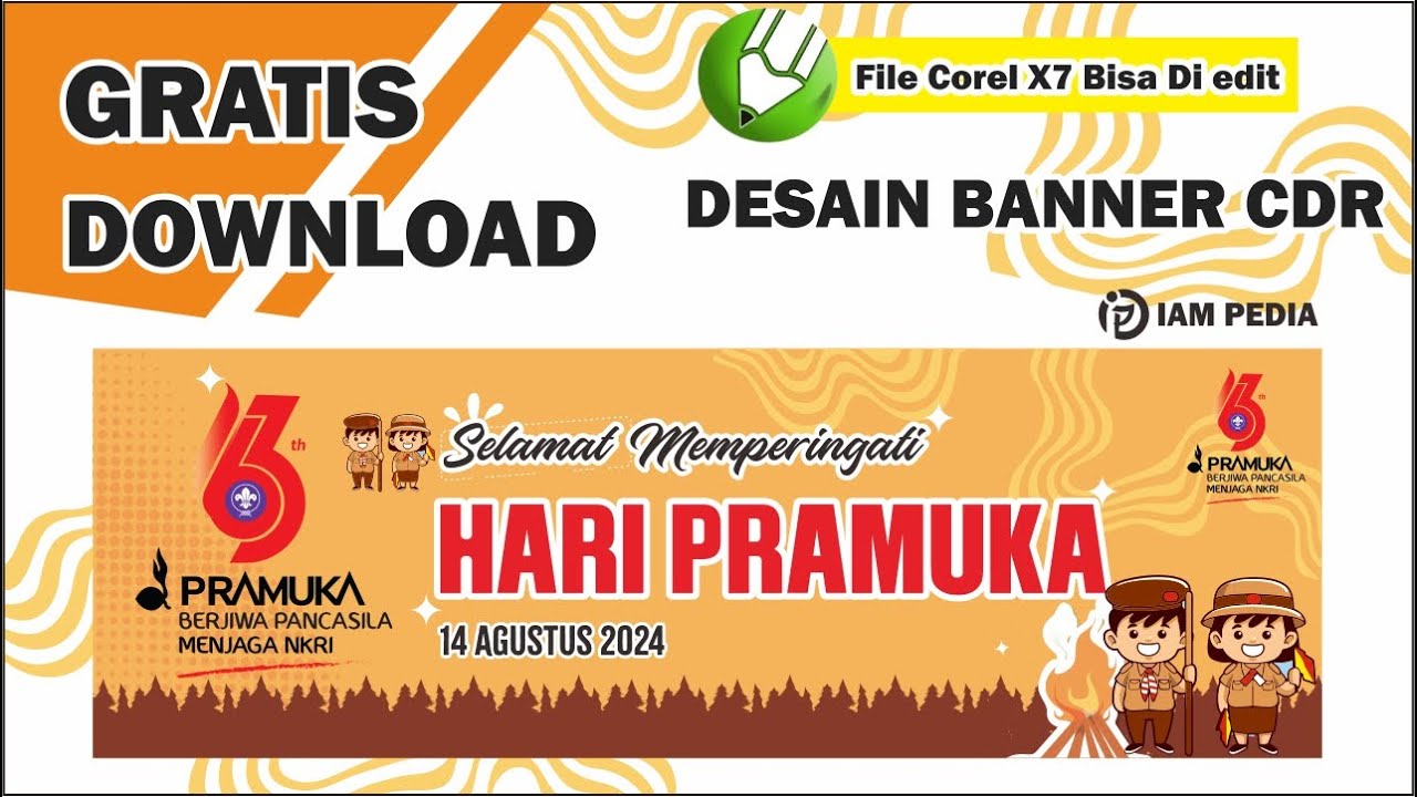 Free Download Banner Hari Pramuka CDR - YouTube