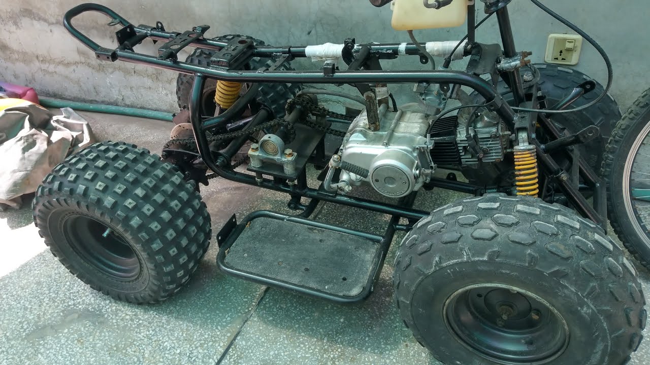 Polaris predator 90 engine swap convert to 70cc with jack shaft - YouTube