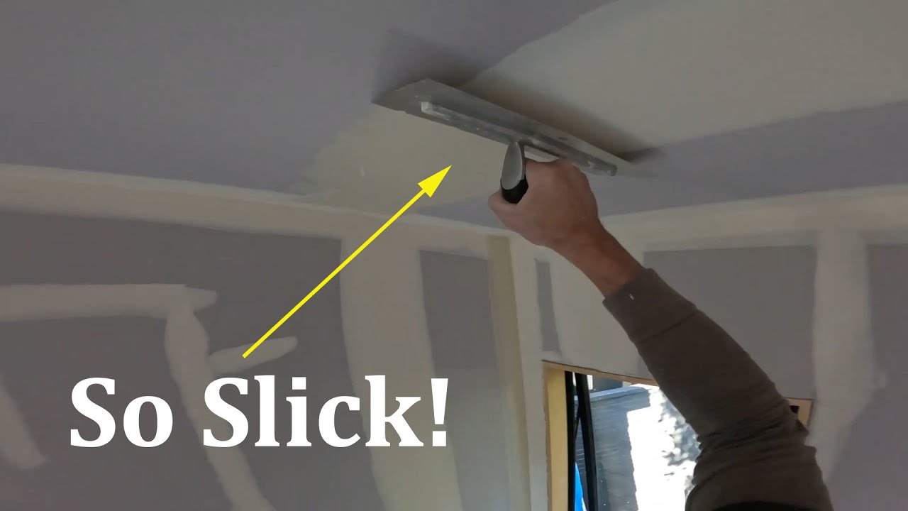 How to Finish Coat Plasterboard Ceilings - YouTube