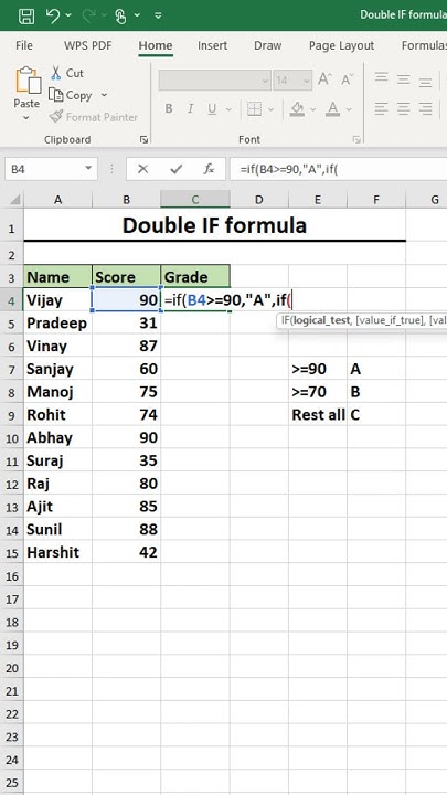 Double IF formula in excel #exceltutorial #exceltips #exceltricks #excel - YouTube