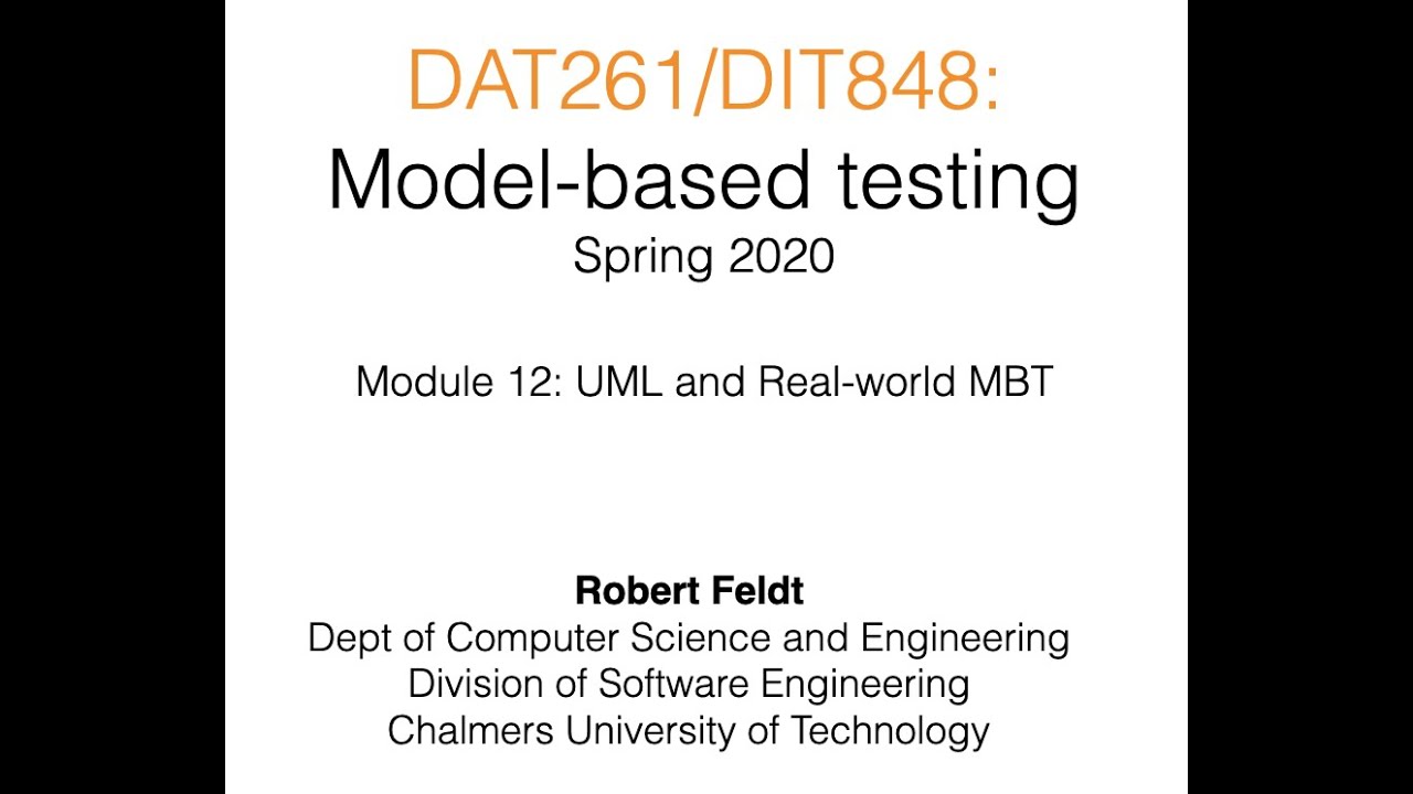 MBT 2020 - Module 12: UML and other Real-world MBT - YouTube
