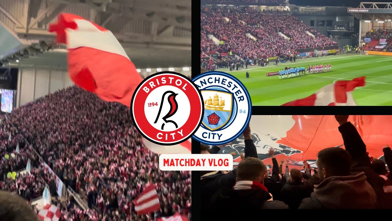 BRISTOL CITY 0-3 MAN CITY | PYROS & DEAFENING ATMOSPHERE AS MAN CITY ...