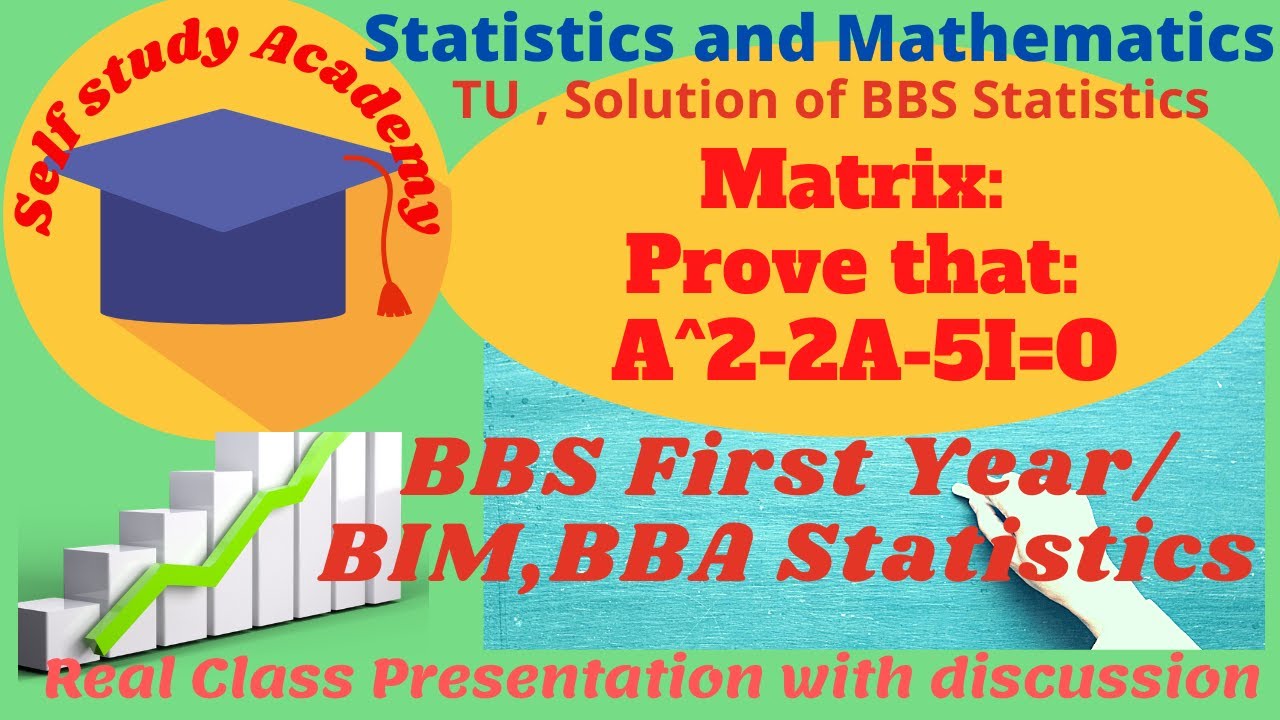 How to prove for matrix A : A^2-2A-5I=0 - YouTube