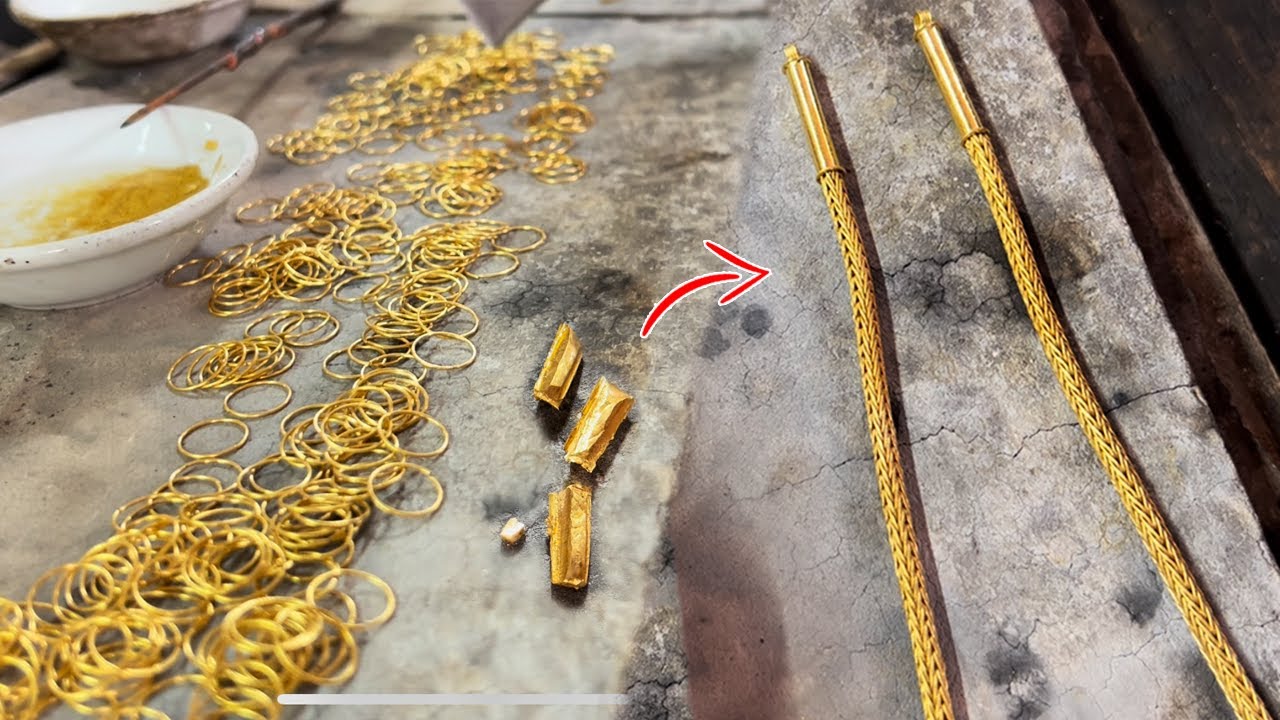 24k gold chain is made | gold chain necklace making process | how gold ...