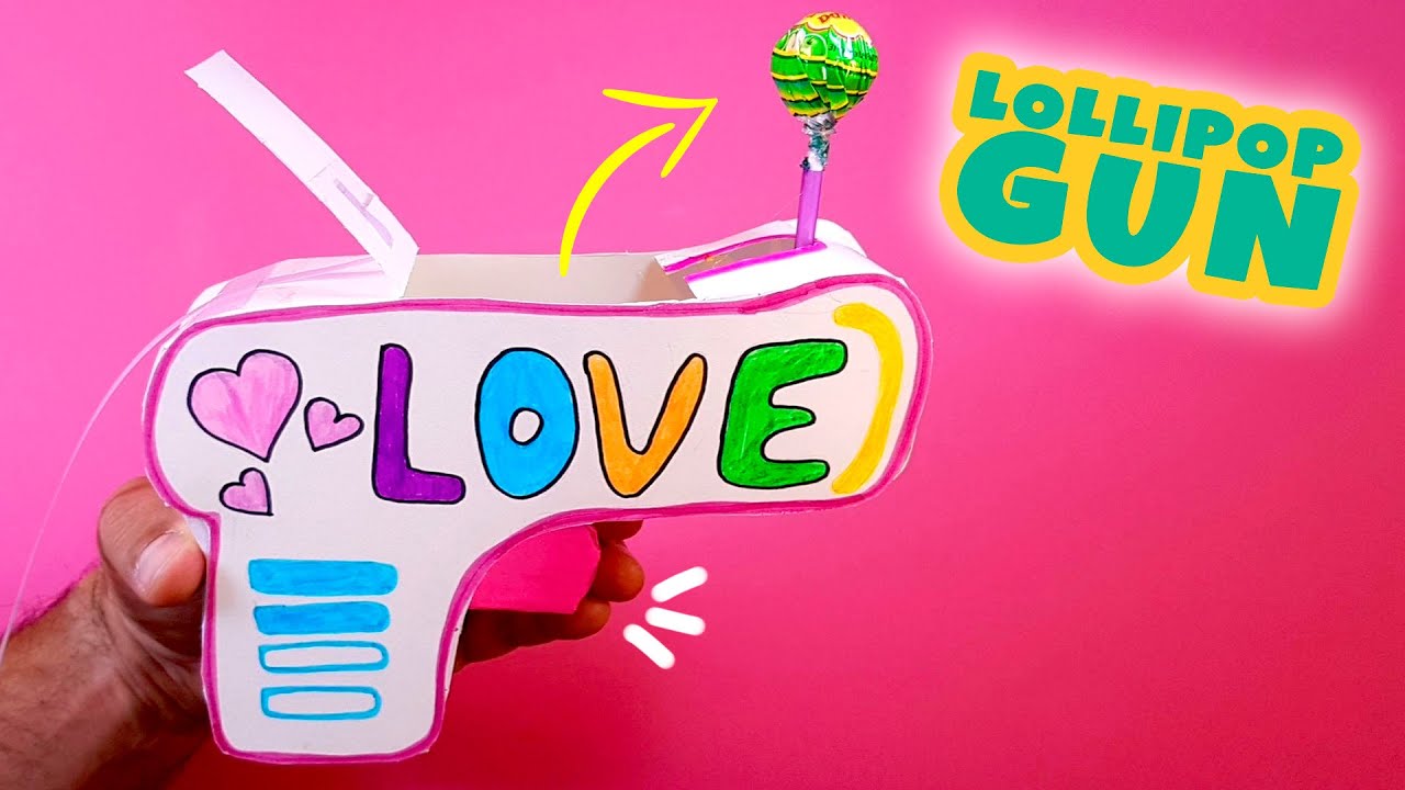 How to make Paper Lollipop Gun. Easy Paper Crafts - YouTube