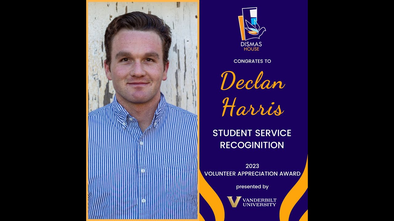 Declan Harris - 2023 Student Service Award - YouTube