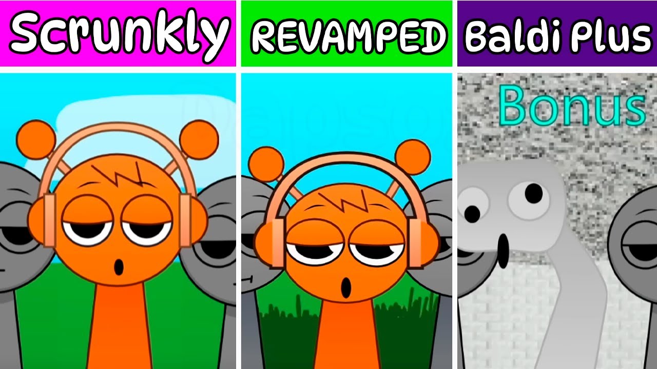 Scrunkly Vs Scrunkly REVAMPED Vs Scrunkly but baldi Plus - YouTube