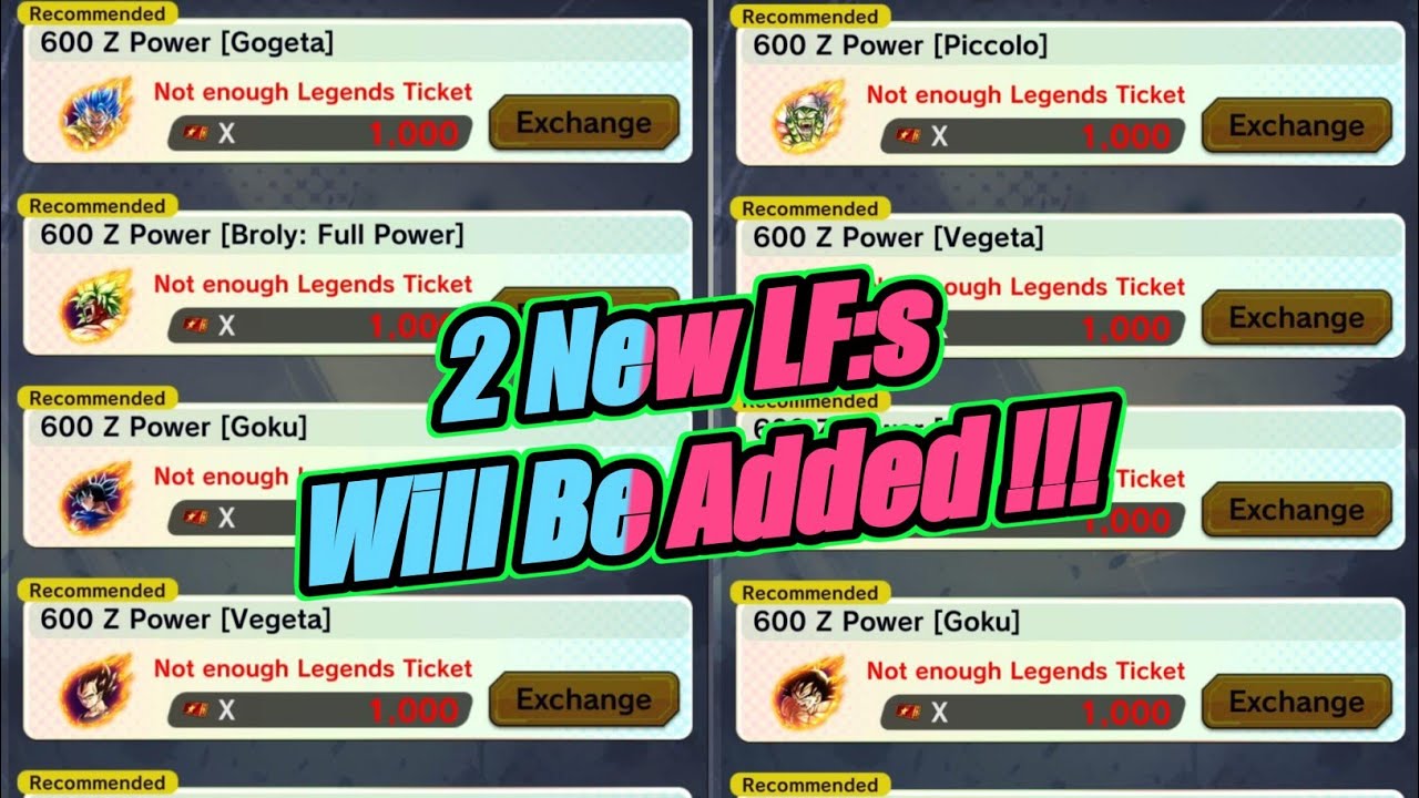 Legends Ticket Shop Is Finally Getting Updated! 2 New LF Characters ...