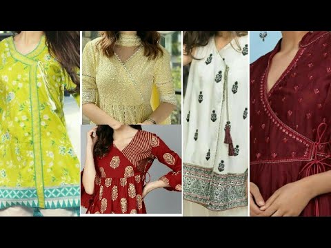 Angrakha Style Dresses | Angrakha Kurti Neck Designs | Angrakha Style ...